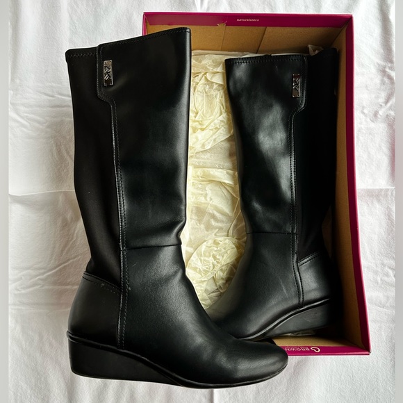 Anne Klein | Shoes | Anne Klein Black Leather Boots | Poshmark